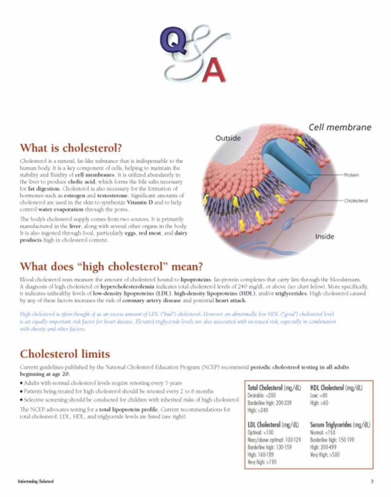Understanding Cholesterol Flip Chart | Scientific Publishing